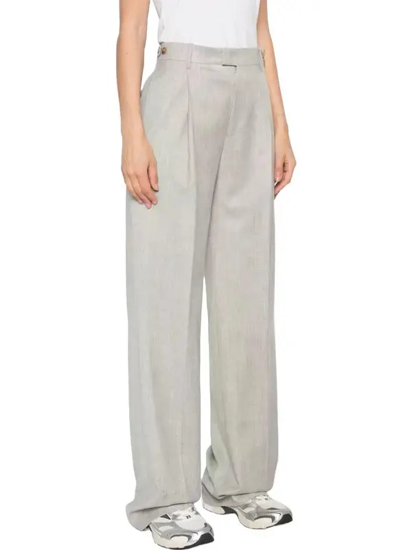 BERWICH Pleated Wool Trousers - Grey