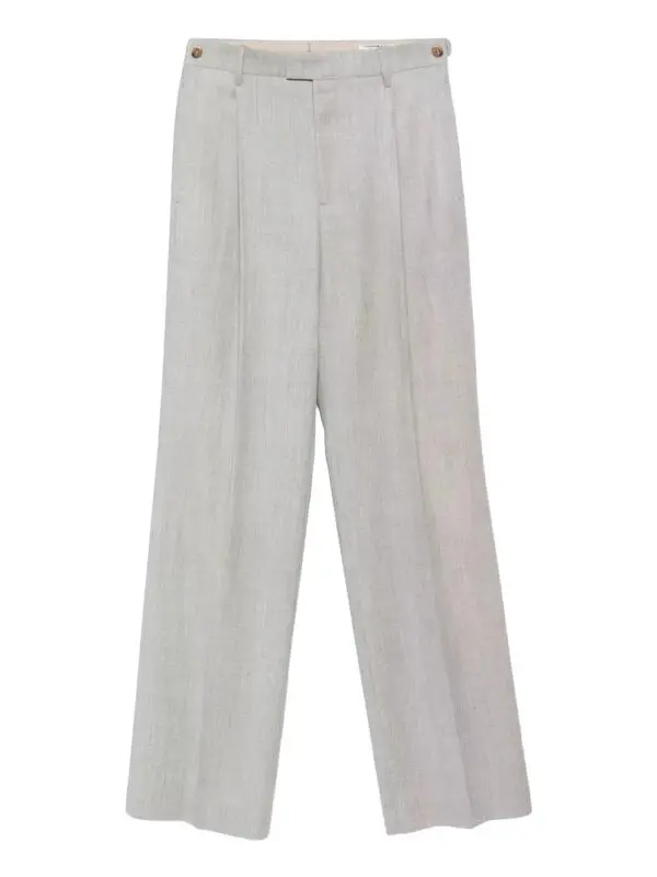 BERWICH Pleated Wool Trousers - Grey