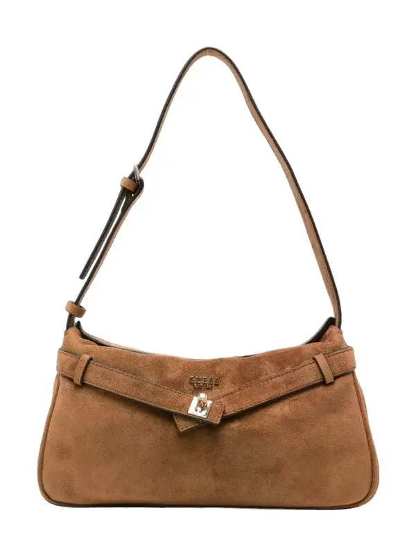 Guess Twist-lock Shoulder Bag - Brown