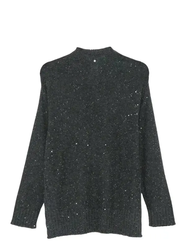 Lorena Antoniazzi Sequin-embellished Mock Neck Sweater - Grey