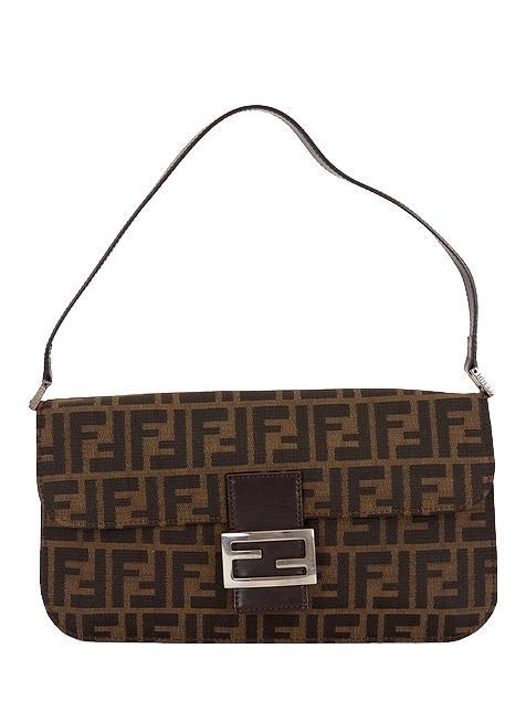 FWRD RENEW Fendi Zucca Baguette Shoulder Bag - Brown