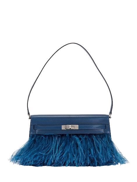 FWRD RENEW Hermes Chevre Kelly Elan Shoulder Bag - Blue