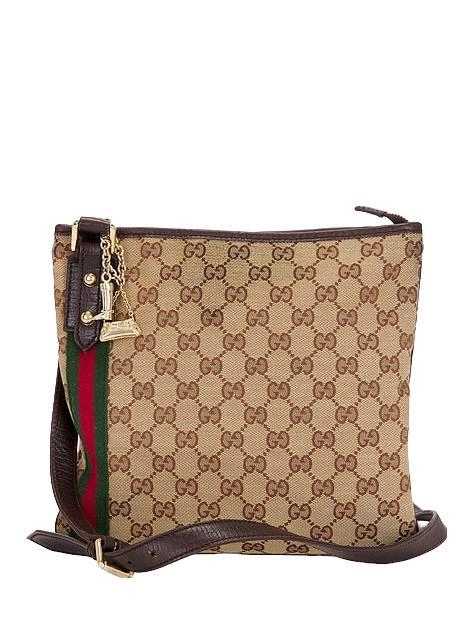 FWRD RENEW Gucci Jolicoeur Flat Messenger Bag - Brown