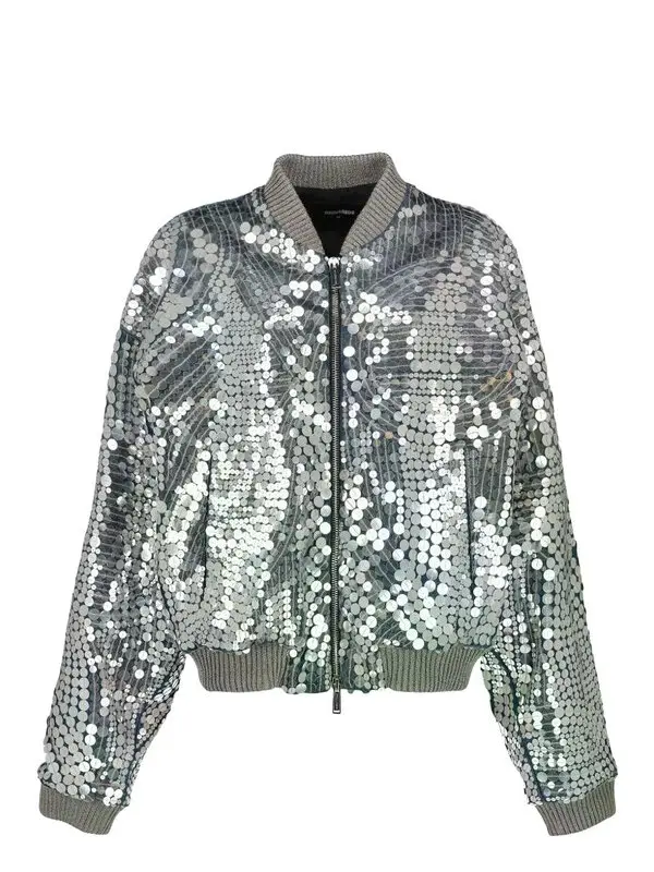 Dsquared2 Sequin-embellished Bomber Jacket - Silver