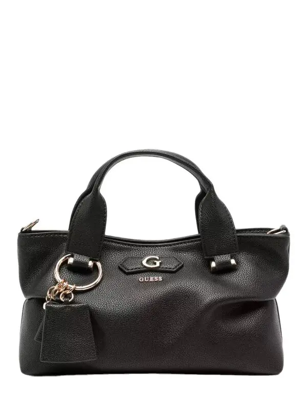 Guess Suzy Mini Logo-plaque Pebbled Tote Bag - Black