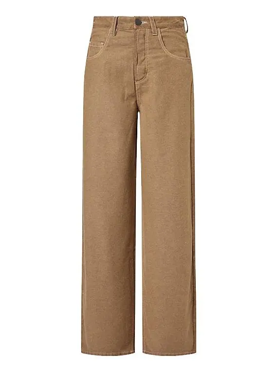 UMA WANG Phyllis Straight-leg Wool-blend Trousers - Tan