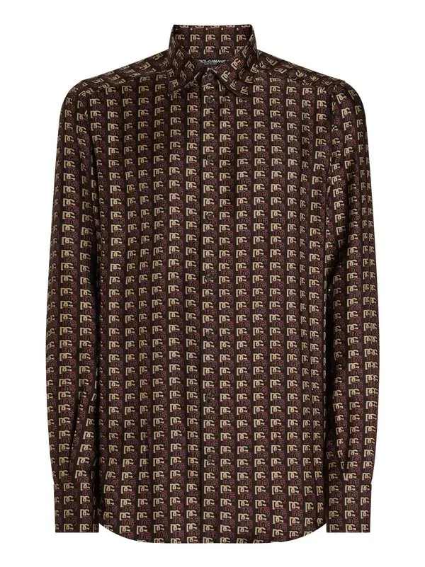 Dolce & Gabbana Ed Silk Twill Martini Shirt Shirts - Print
