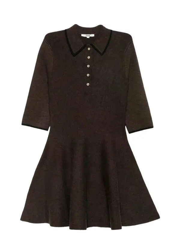 Maje Collared Mini Dress - Brown