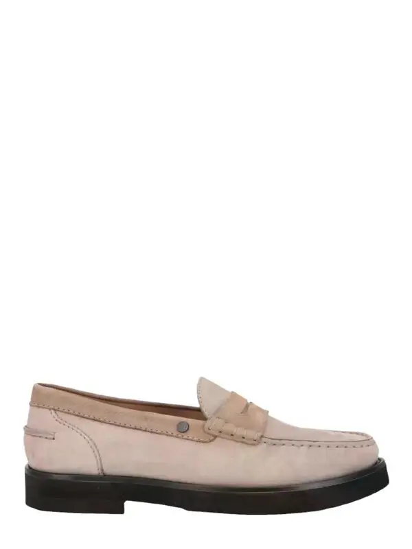 TOD'S Panelled Leather Loafers - Neutrals