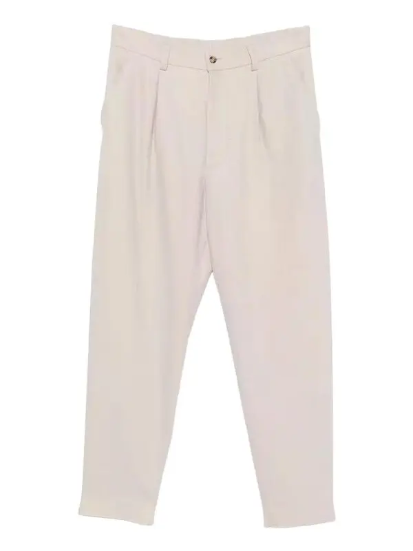 Eleventy Pleated Tapered Trousers - Neutrals