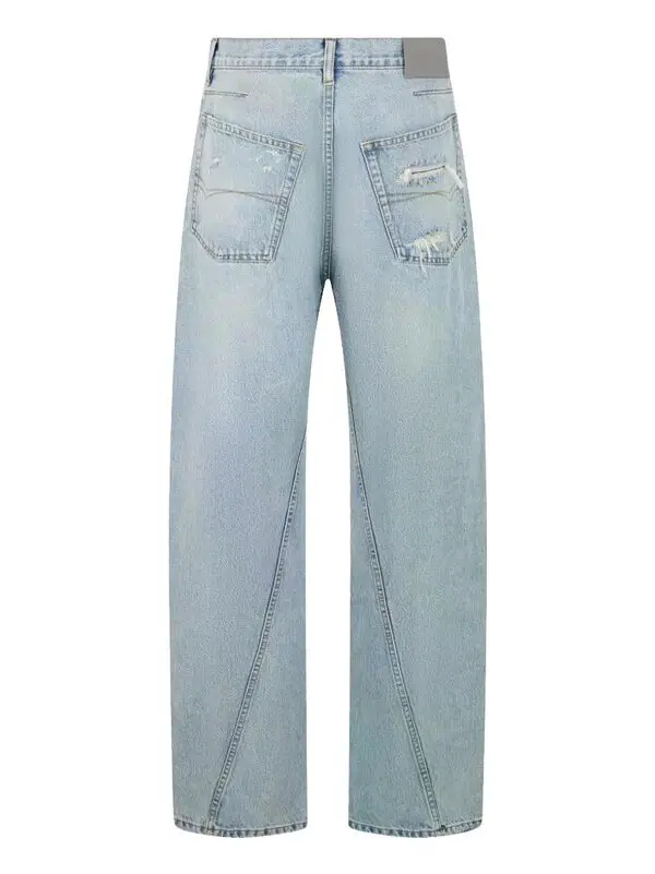 Balenciaga Distressed Loose-fit Jeans - Blue