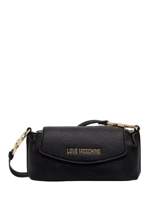 Moschino Logo-plaque Pebbled Crossbody Bag - Black