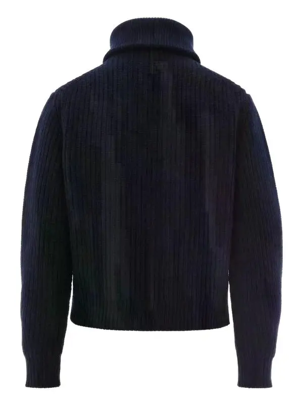 Max Mara Ribbed-knit Half-zip Sweater - Blue