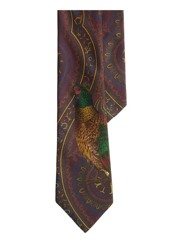 Ralph Lauren Printed Silk Tie - Brown