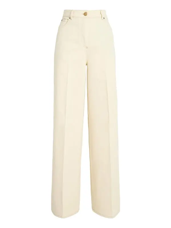 Agnona Cotton-cashmere Straight Jeans - Ivory