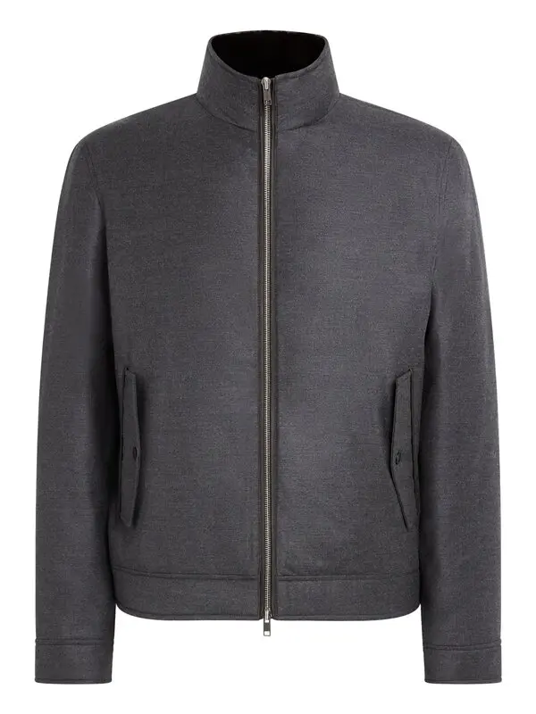 YVES SALOMON Virgin Wool-silk Bomber Jacket - Grey