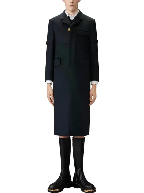 Thom Browne Cashmere Chesterfield Overcoat - Blue