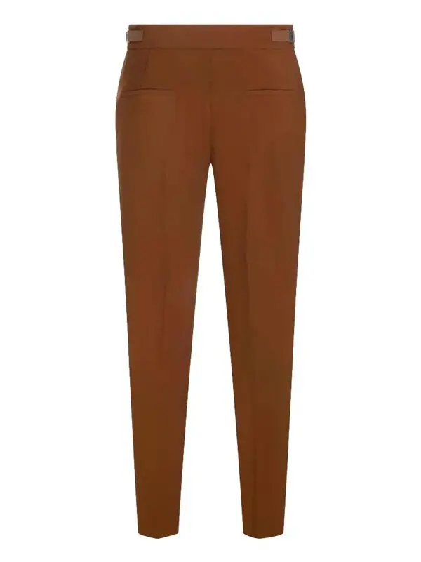 Max Mara Side-buckle Slim-fit Trousers - Brown