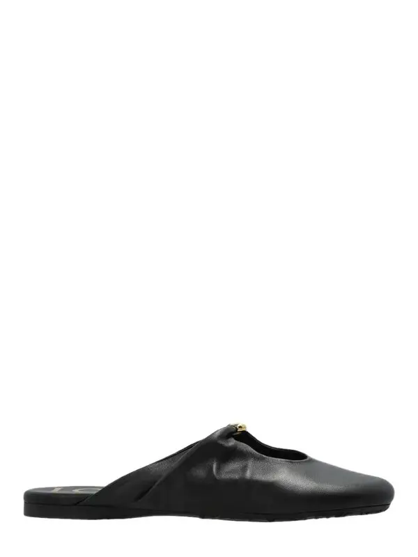 Loewe Pebble Leather Flat Mules - Black