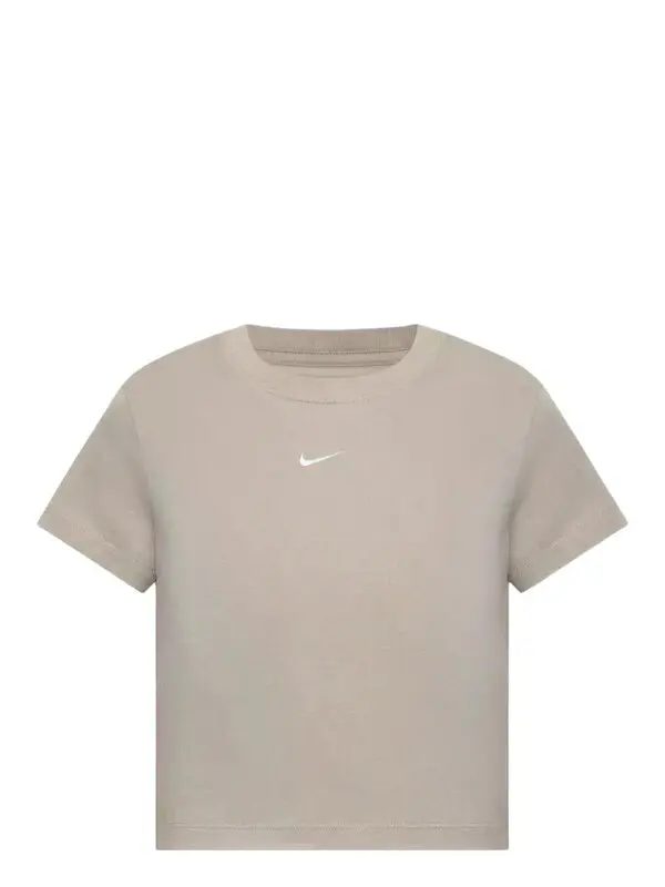 Nike Chill Logo-embroidered Cropped T-shirt - Neutrals