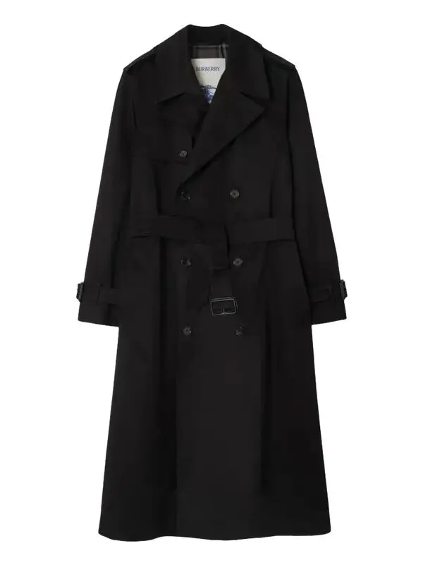 Burberry Long Gabardine Hoxton Trench Coat - Black