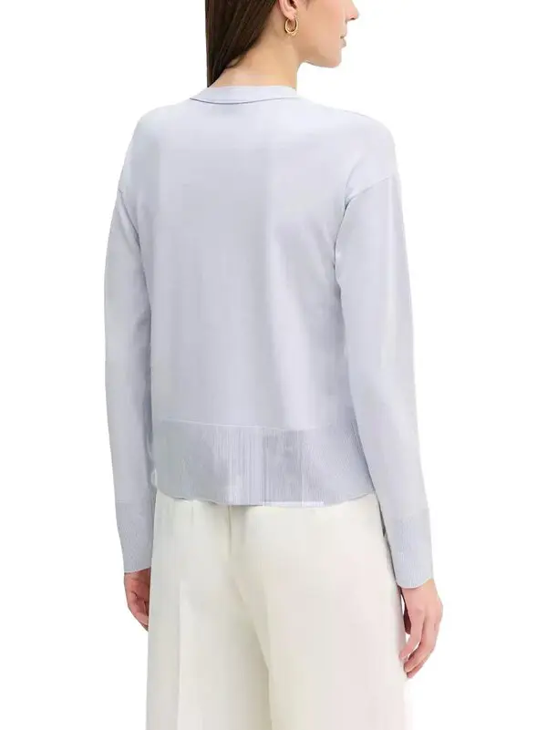 Sisley V-neck Button-up Cardigan - Blue