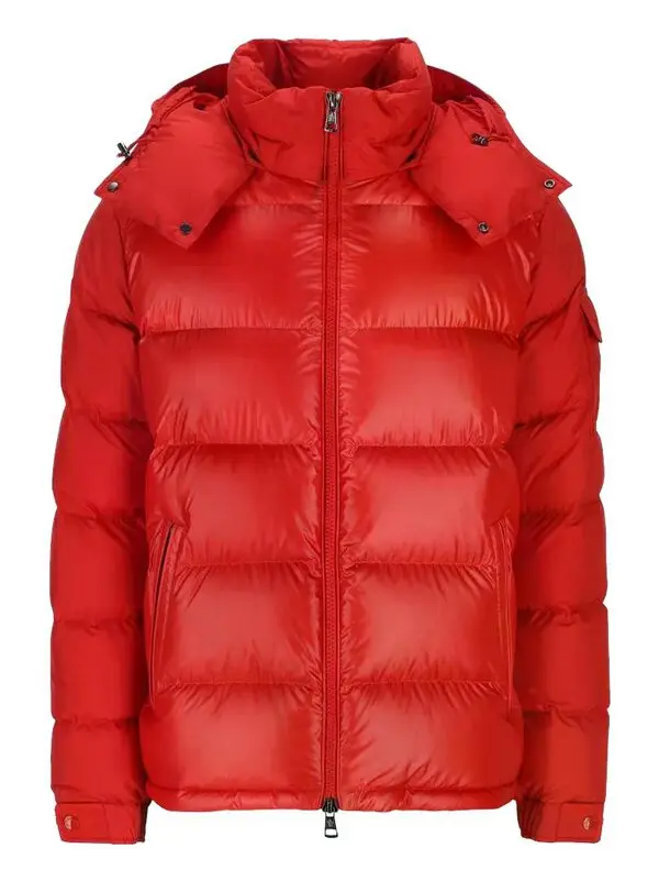 Moncler Maya Quilted Hooded Down Jacket - Red