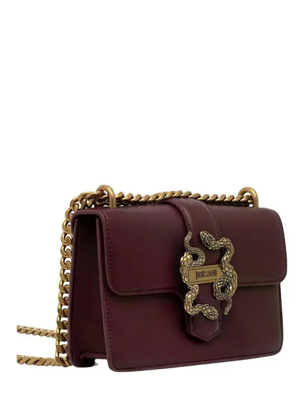 Just Cavalli Snake Plaque Leather Shoulder Bag - Red
