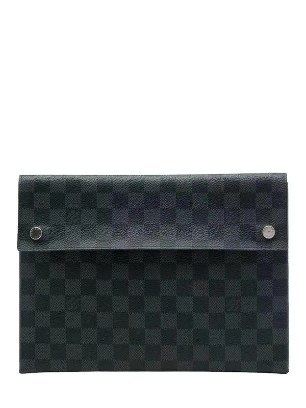 LOUIS VUITTON 2019 Damier Graphite Alpha Pochette Gm Clutch Bag - Black
