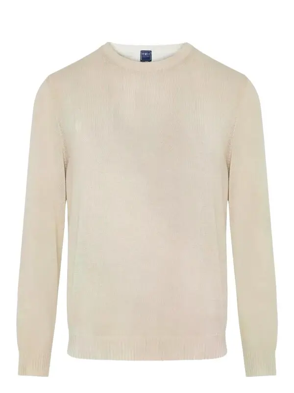 Fedeli Crew-neck Ribbed-trim Sweater - Neutrals