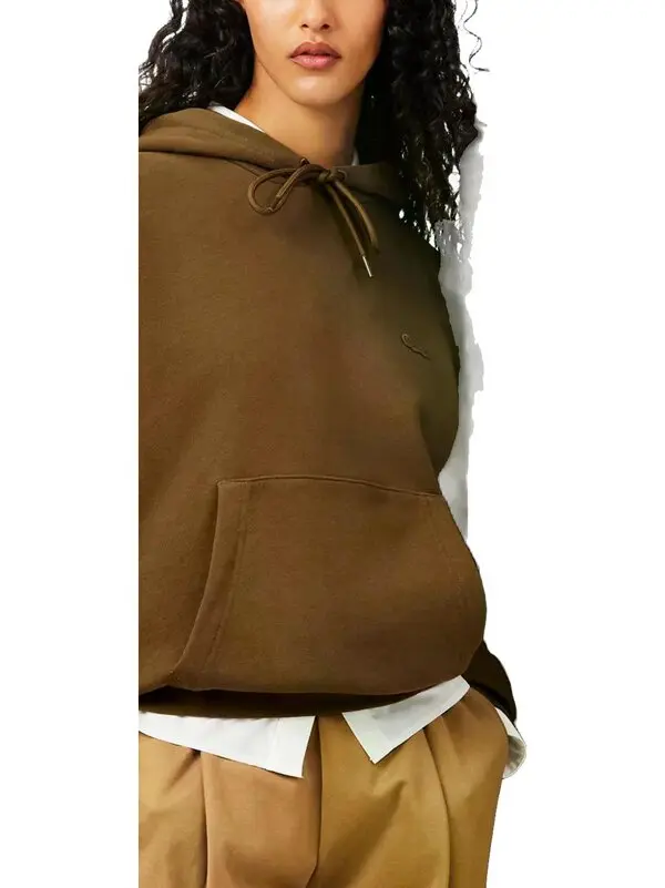 Lacoste Logo-embroidered Hoodie - Brown
