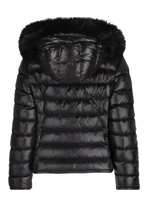 Moncler Faux-fur Trim Padded Jacket - Black