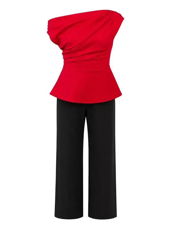 GIRL IN MIND Connie Peplum Top - Red