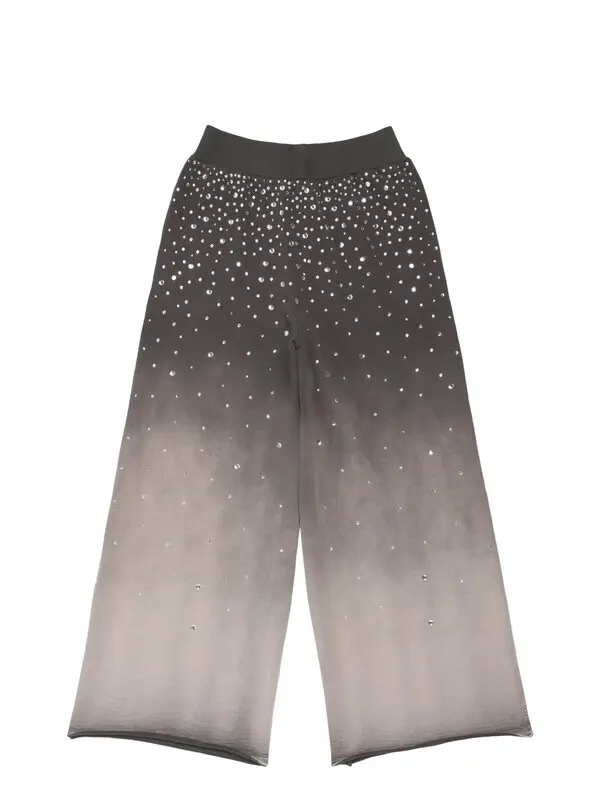 Monnalisa Degradé Rhinestone-embellished Sweatpants - Grey