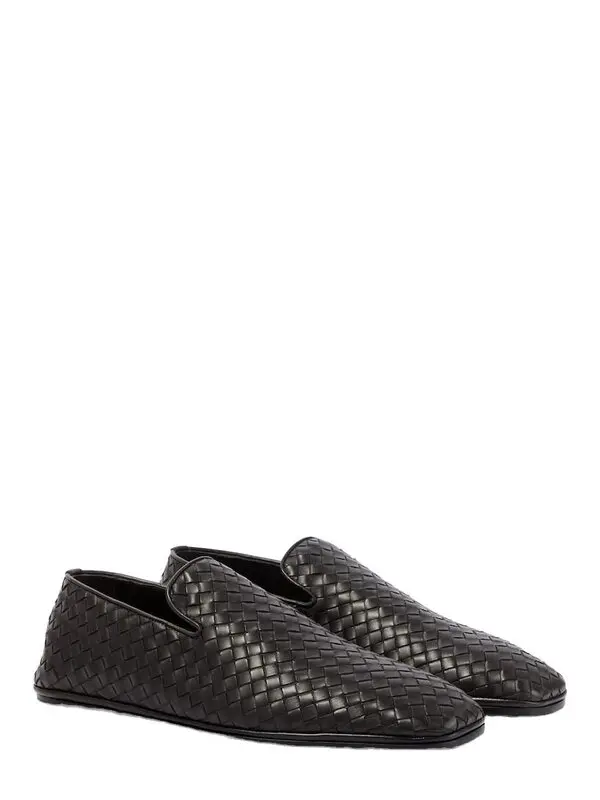 Bottega Veneta Palazzo Intrecciato Leather Slip-on Shoes - Brown