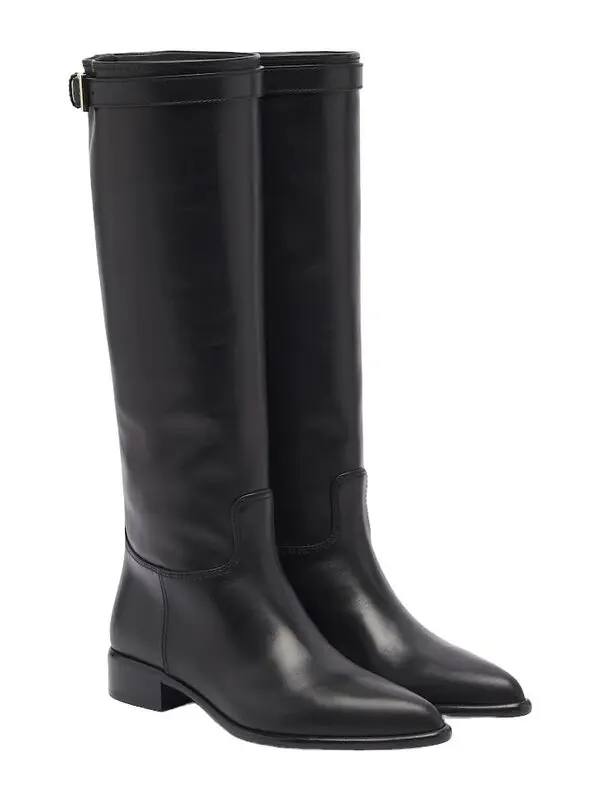 Prada Leather Knee-high Boots - Black