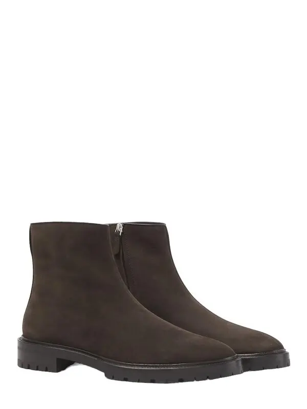 THE ROW Moto Suede Ankle Boots - Brown