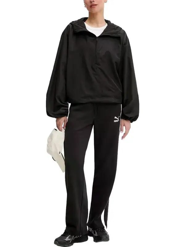 PUMA Iconic T7 Stripe Logo Wide Leg Trousers - Black