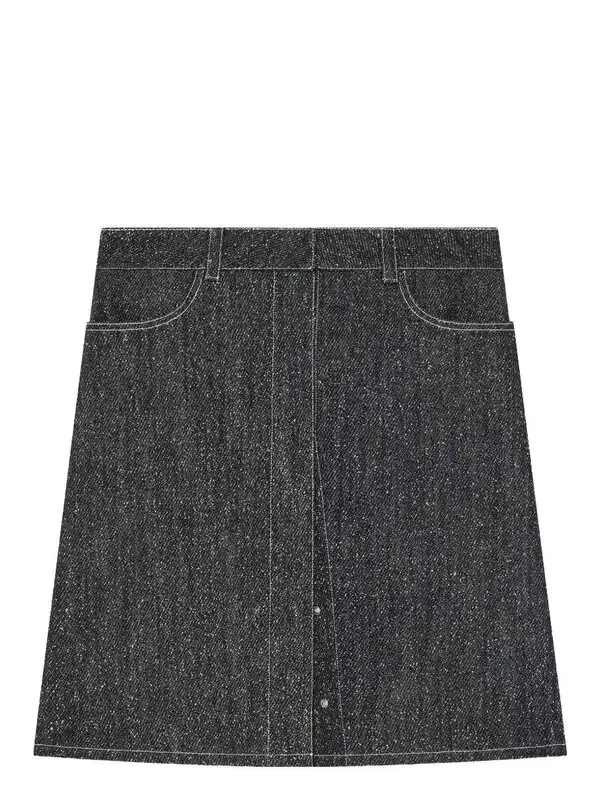 COURREGES Mélange-effect Denim Midi Skirt - Black