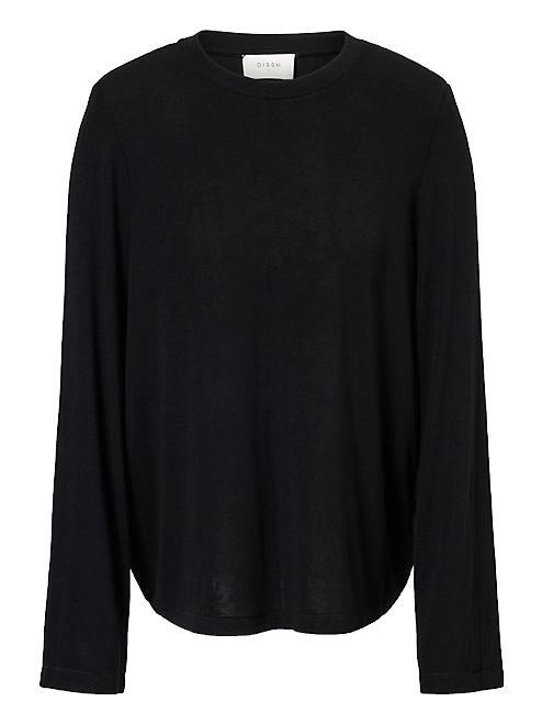 Dissh Reni Padded-shoulder Modal-blend Top - Black