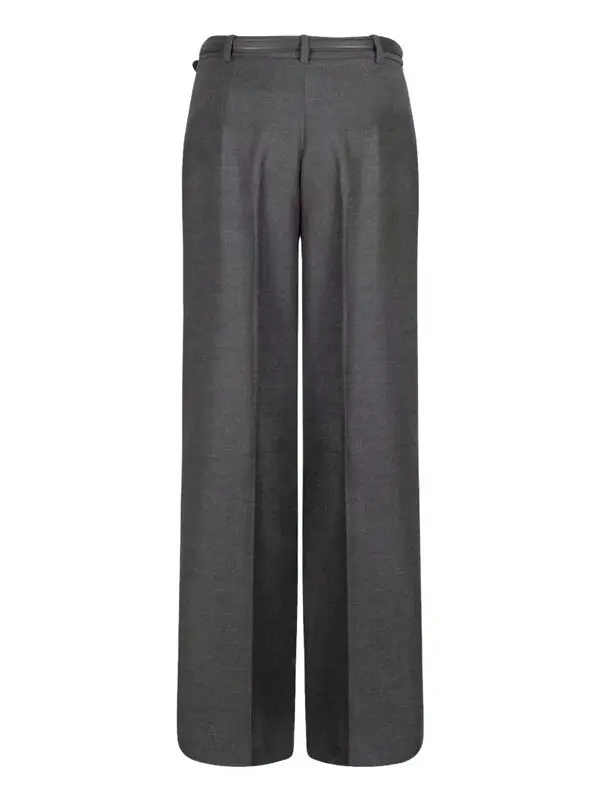 Max Mara Belted Pleated Trousers - Grey