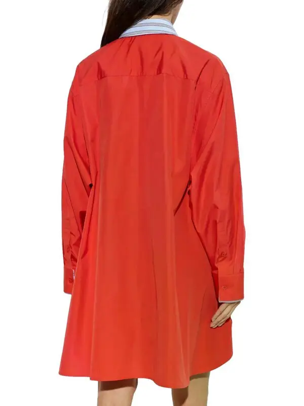 Loewe Contrast-collar Mini Shirt Dress - Red