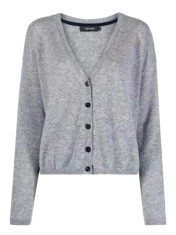 LISA YANG V-neck Cashmere Cardigan - Grey