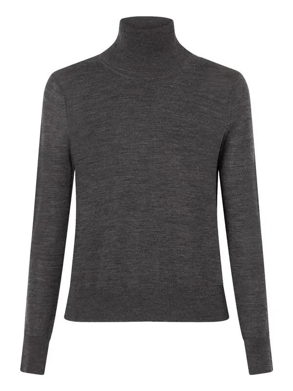 NILI LOTAN Larking Cashmere Turtleneck Sweater - Gray