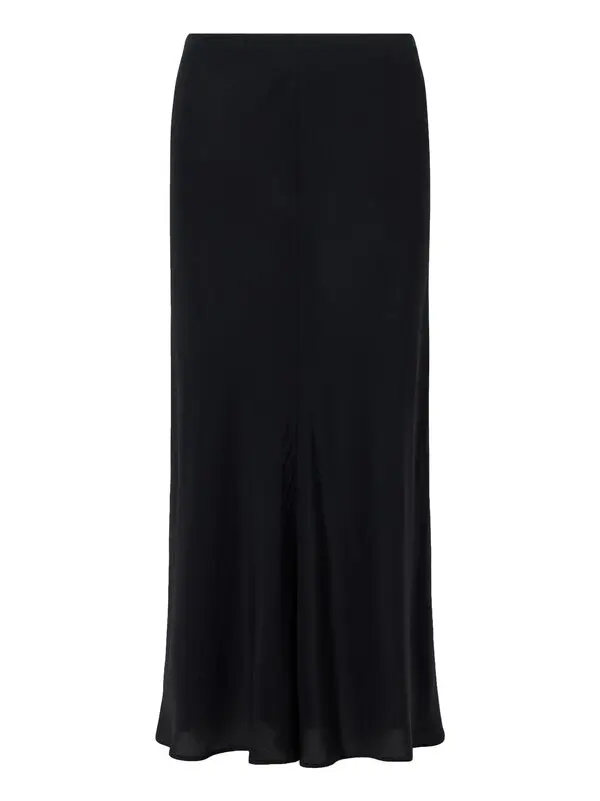 THE ROW Bakura Silk Crepe De Chine Midi Skirt - Black