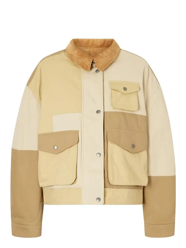 MARANT ETOILE Risla Corduroy-trimmed Cotton Jacket - Neutrals