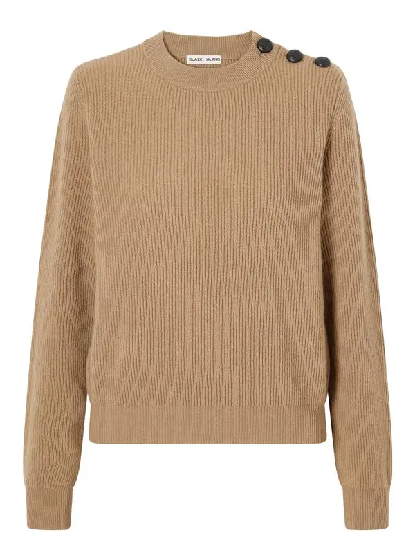 BLAZÉ MILANO Racka Ribbed Wool And Cashmere-blend Sweater - Brown