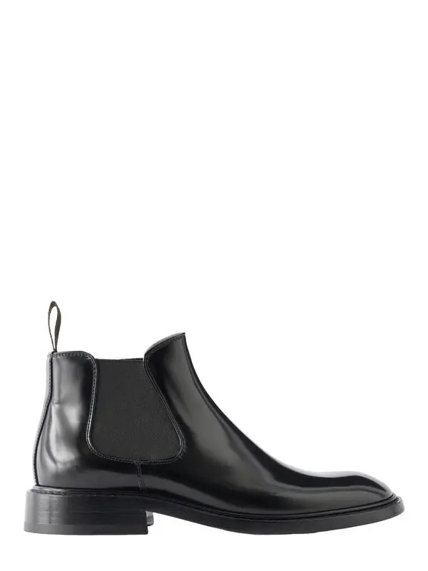 THE ROW Gable Leather Ankle Boot - Black