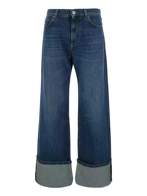Pinko Turn-up Cuff Love Birds Jeans - Blue