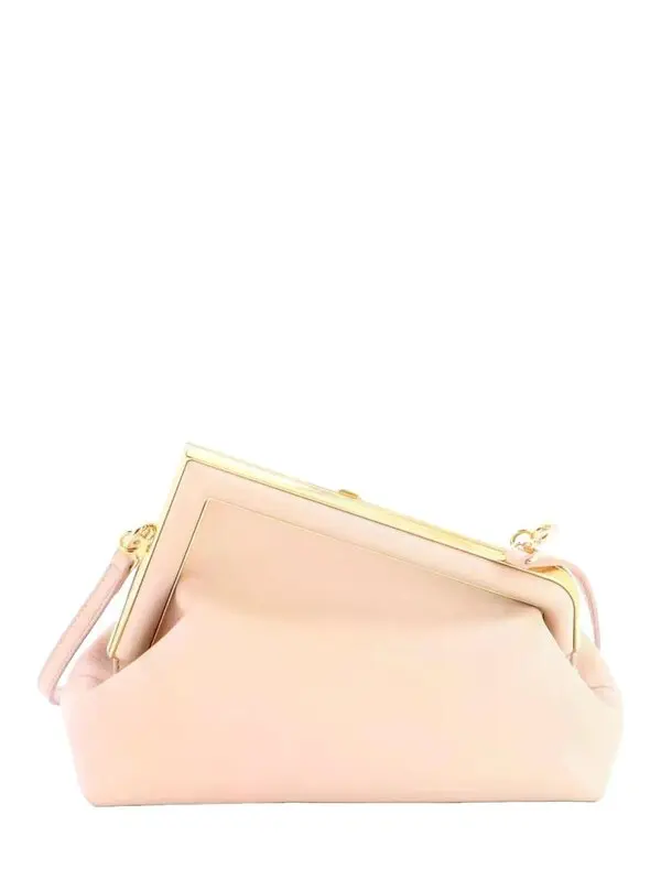 Fendi First Bag Leather Clutch Bag - Neutrals